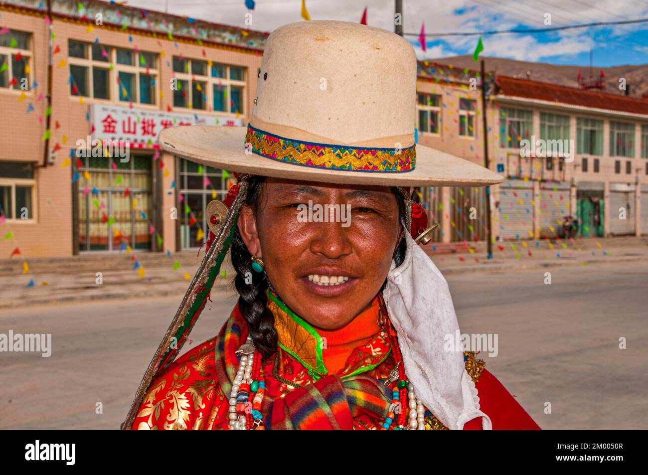 Traditional dressed woman on the festival of the tribes in Gerze ...
