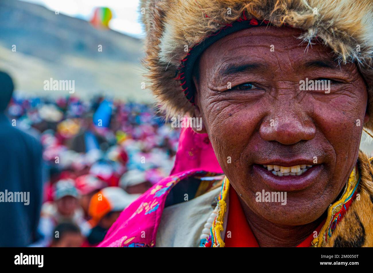 Traditional dressed man on the festival of the tribes in Gerze, Western ...