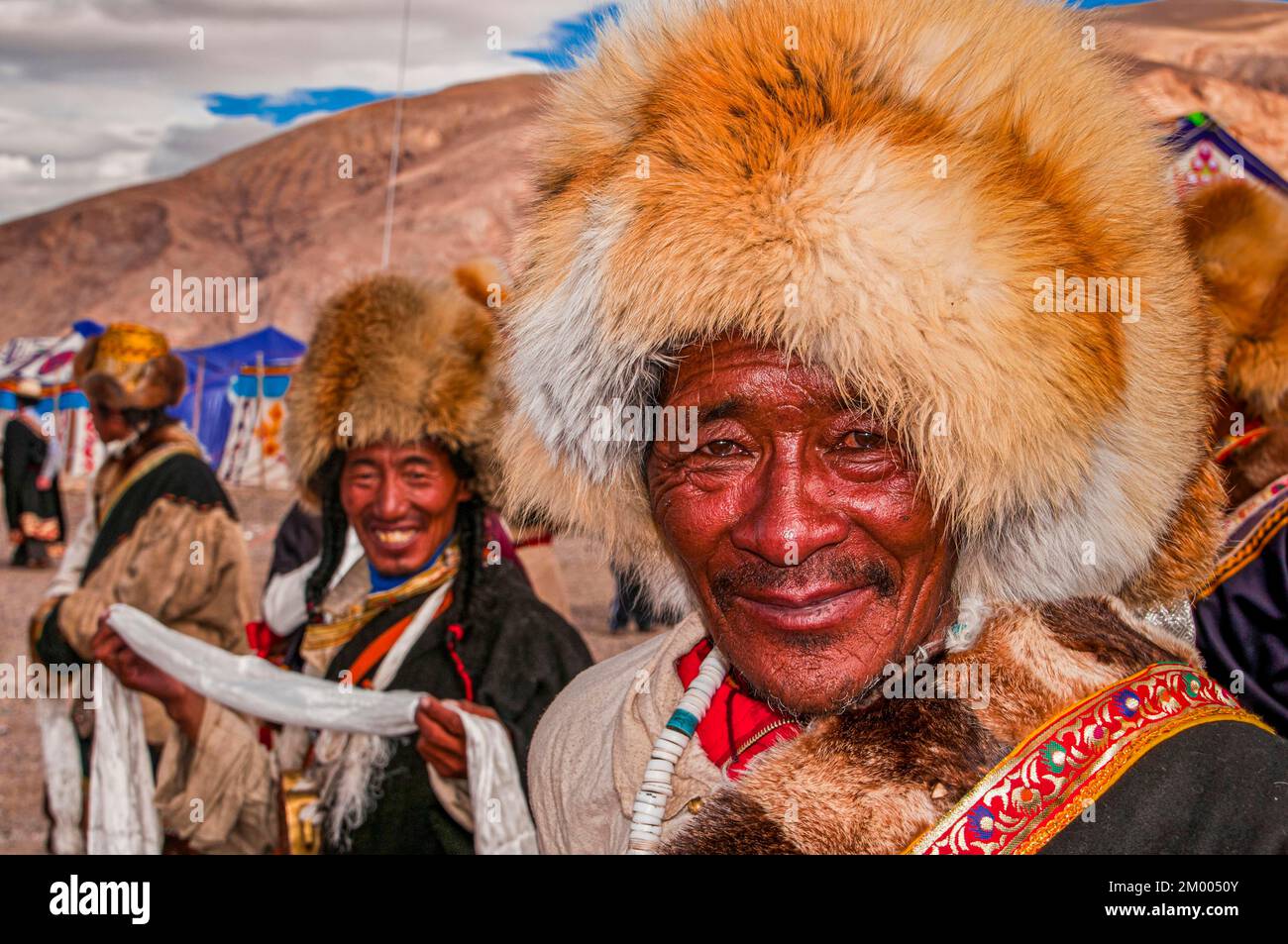 Traditional dressed man on the festival of the tribes in Gerze, Western ...