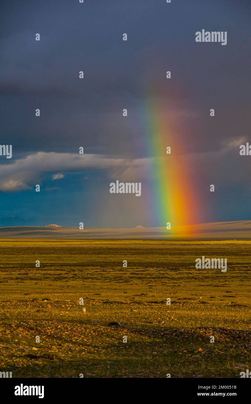 Rainbow at Darchen Western Tibet, Asia Stock Photo - Alamy