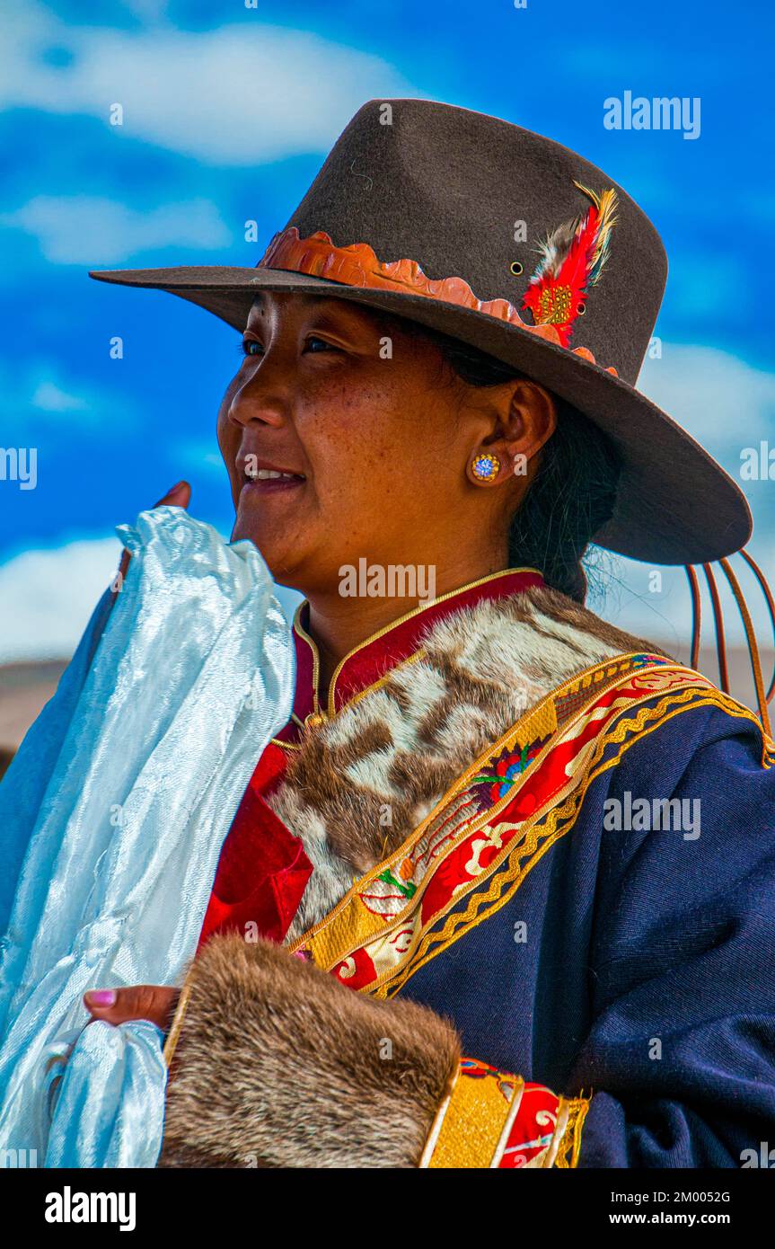 Traditional dressed woman on the festival of the tribes in Gerze ...