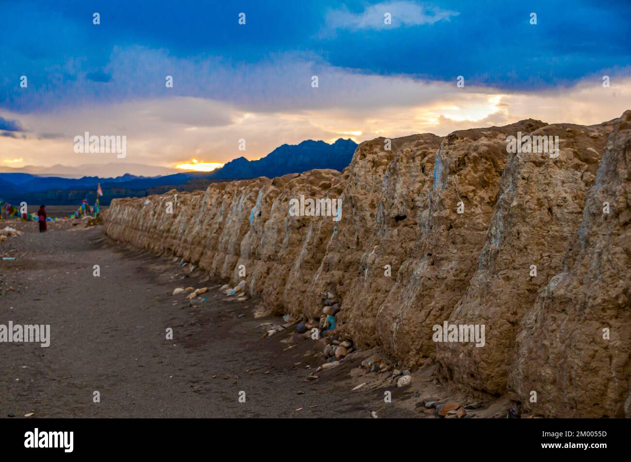 Eroded mud wall in the kingdom of Guge, Western Tibet, Asia Stock Photo ...