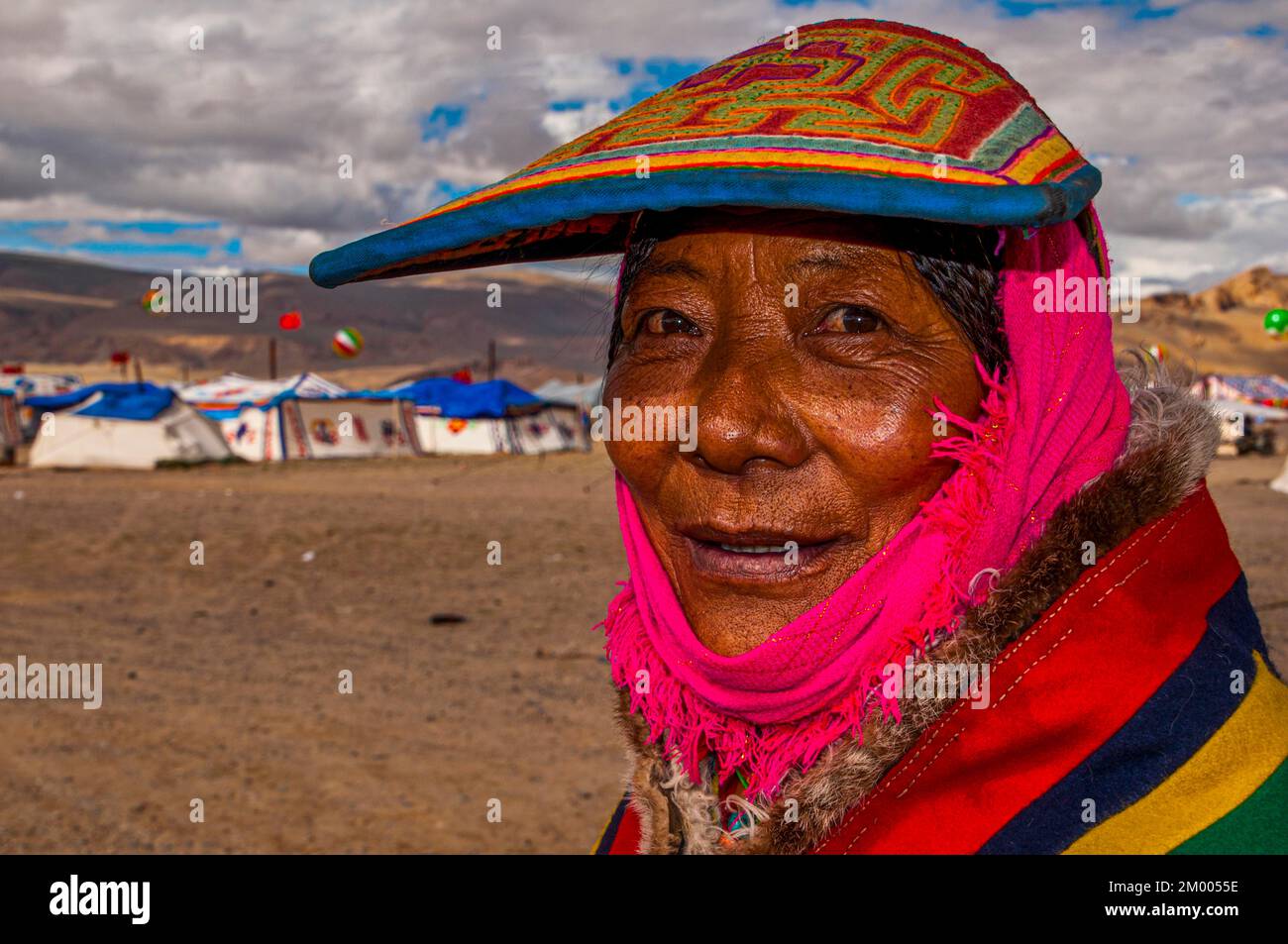 Traditional dressed woman on the festival of the tribes in Gerze ...