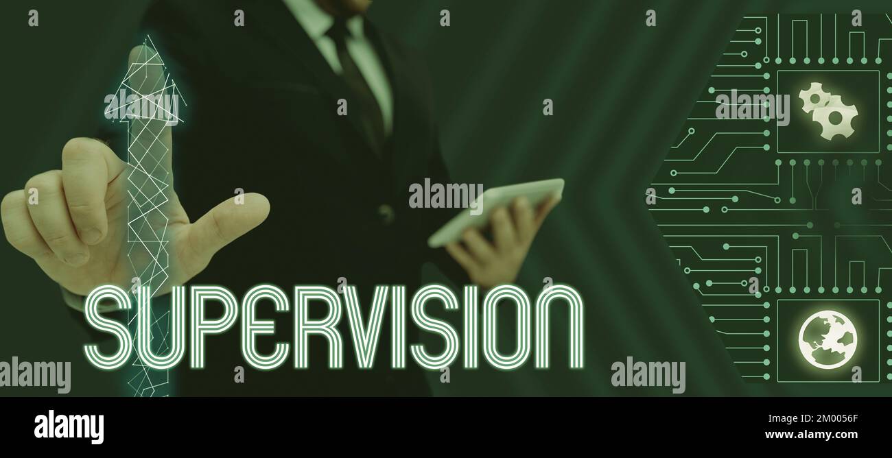 Hand writing sign Supervision. Concept meaning monitoring and ...