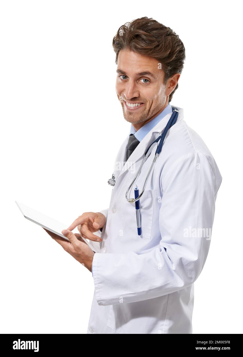 Theres nothing to worry about. a young doctor holding a clipboard and ...