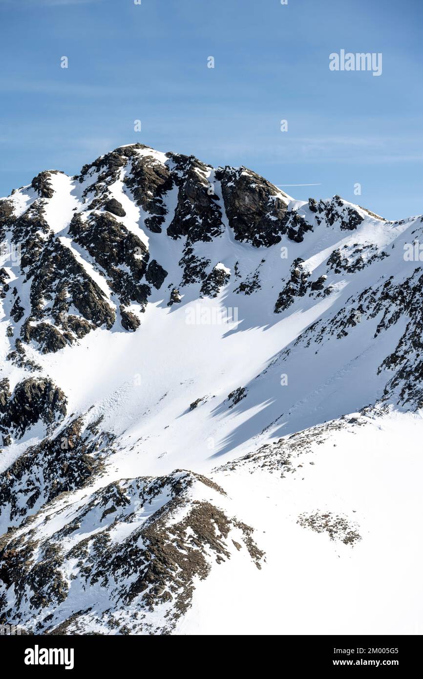 Peaks and mountains in winter, Sellraintal, Stubai Alps, Kühtai, Tyrol ...