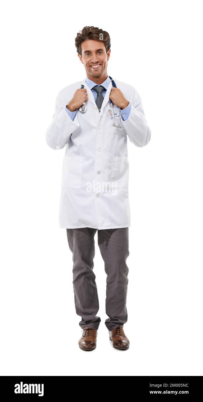 Inspiring confidence in his patients. Full length studio portrait of a ...