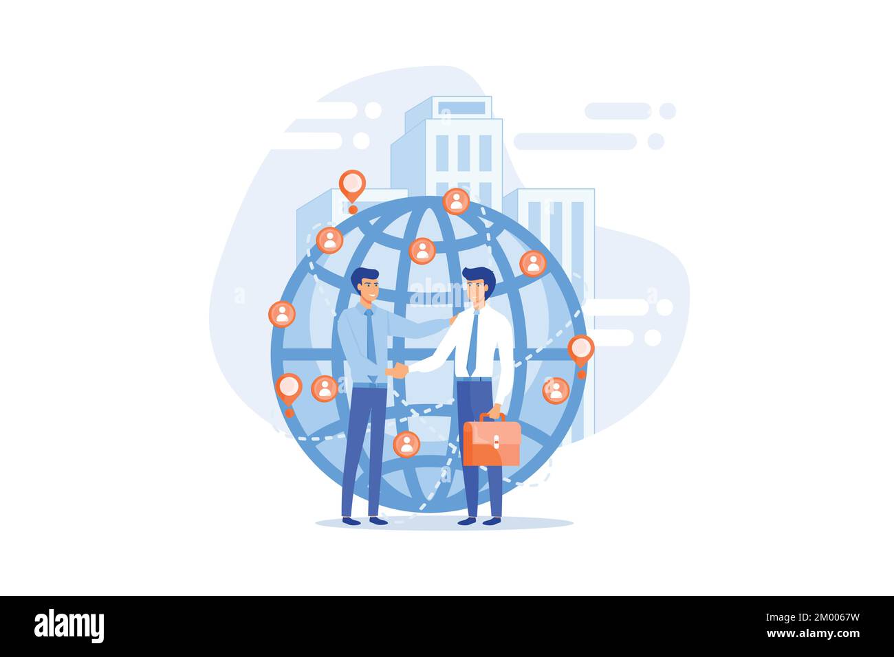 Successful partnership negotiation, partners handshaking. International ...