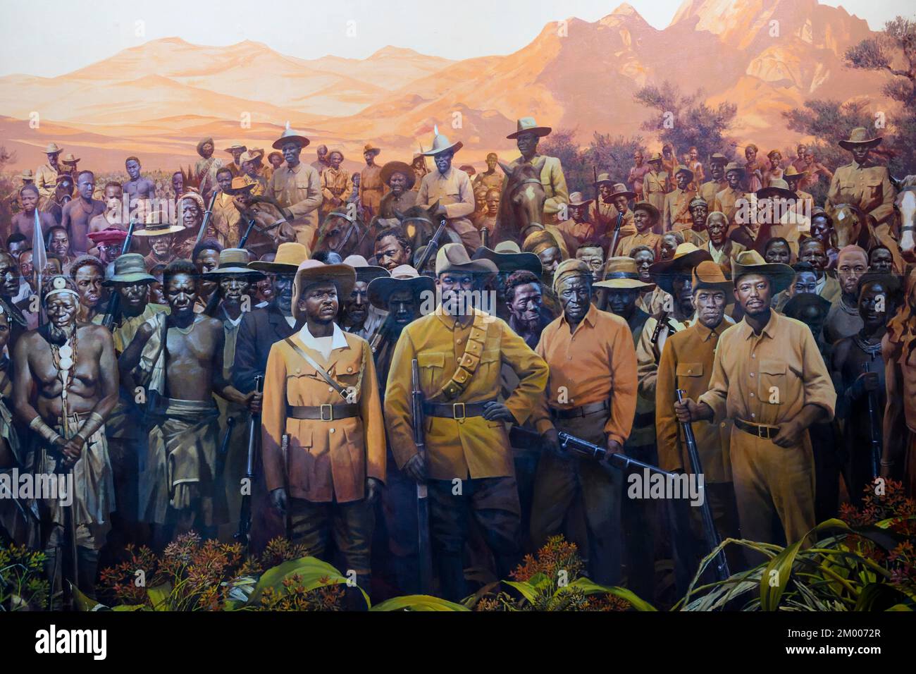 Mural in an exhibition hall of the Independence Memorial Museum ...