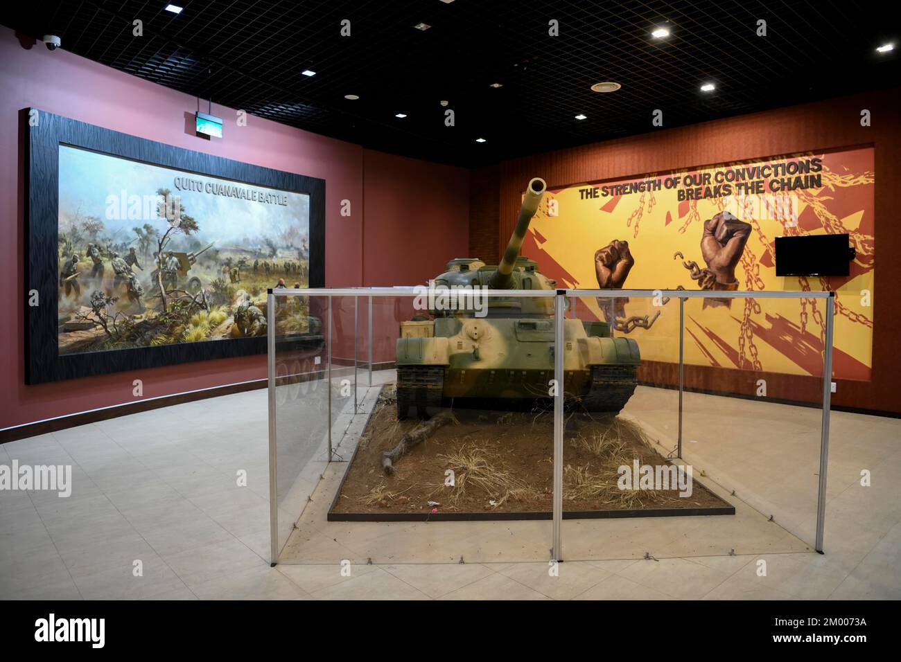 Tanks in an exhibition hall of the Independence Memorial Museum ...