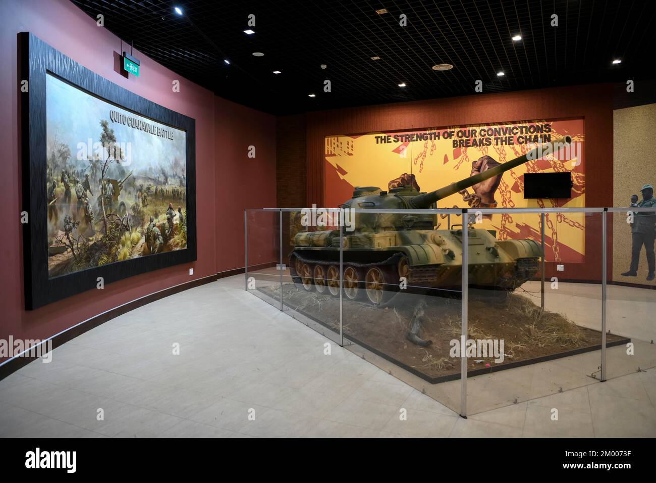 Tanks in an exhibition hall of the Independence Memorial Museum ...