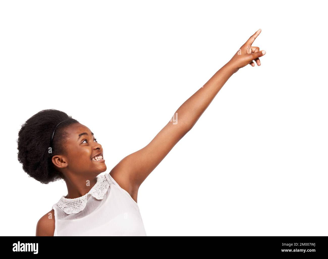 Black child pointing isolated Cut Out Stock Images & Pictures - Alamy