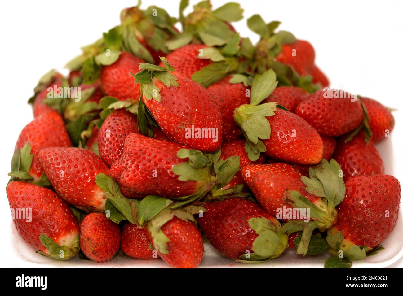 Pile of fresh strawberries fruit, the garden strawberry is a widely ...