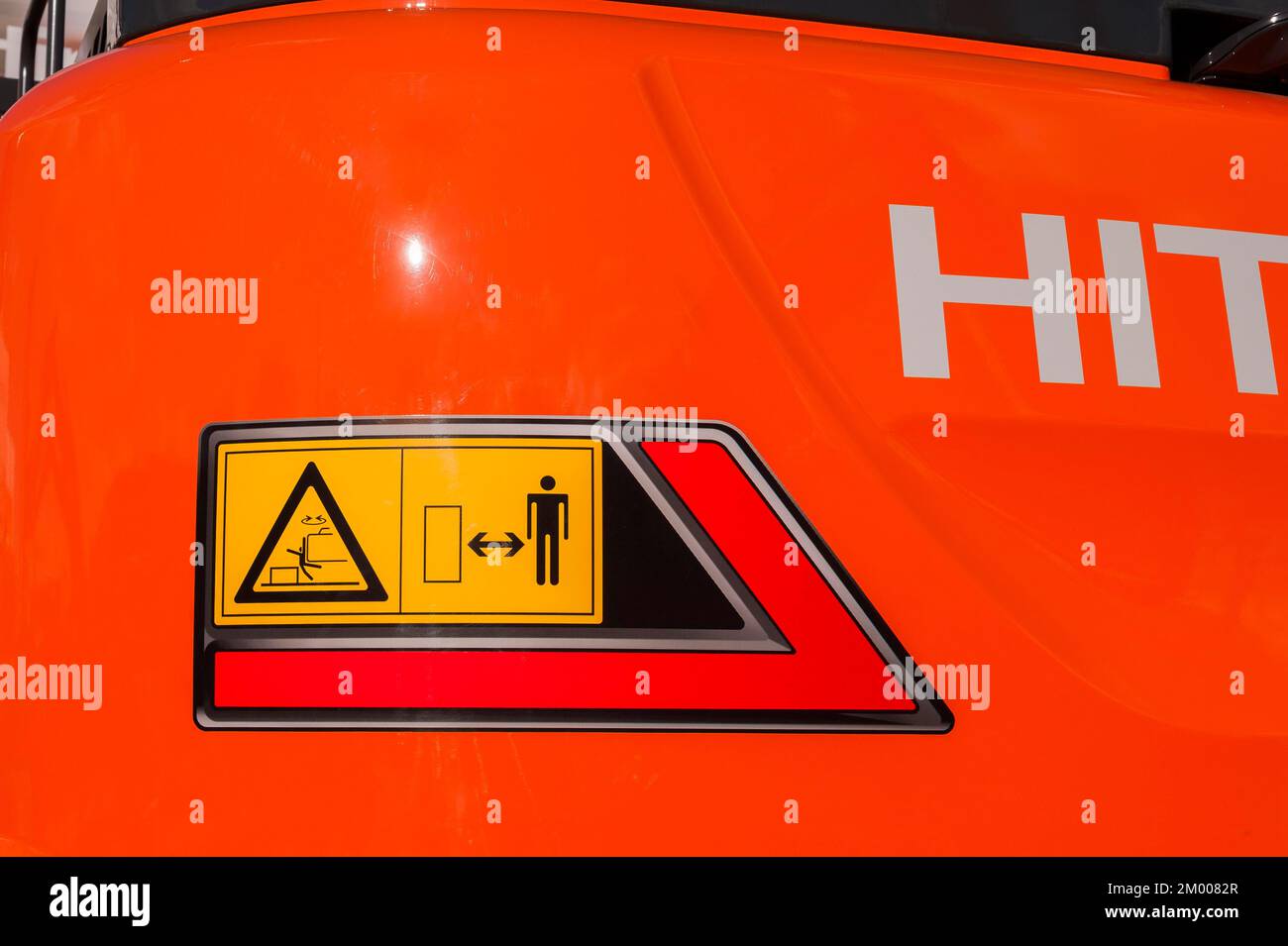 Warning sign safety sign, construction machine, accident risk, personal ...