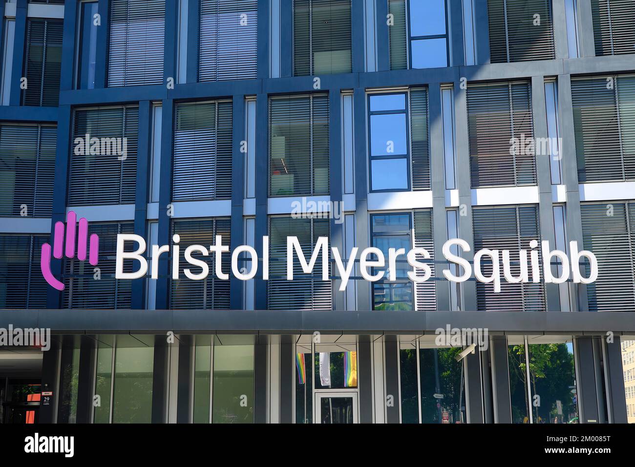 Lettering Bristol Myers Squibb, Bio-Pharma Company, Munich, Bavaria, Germany, Europe Stock Photo ...