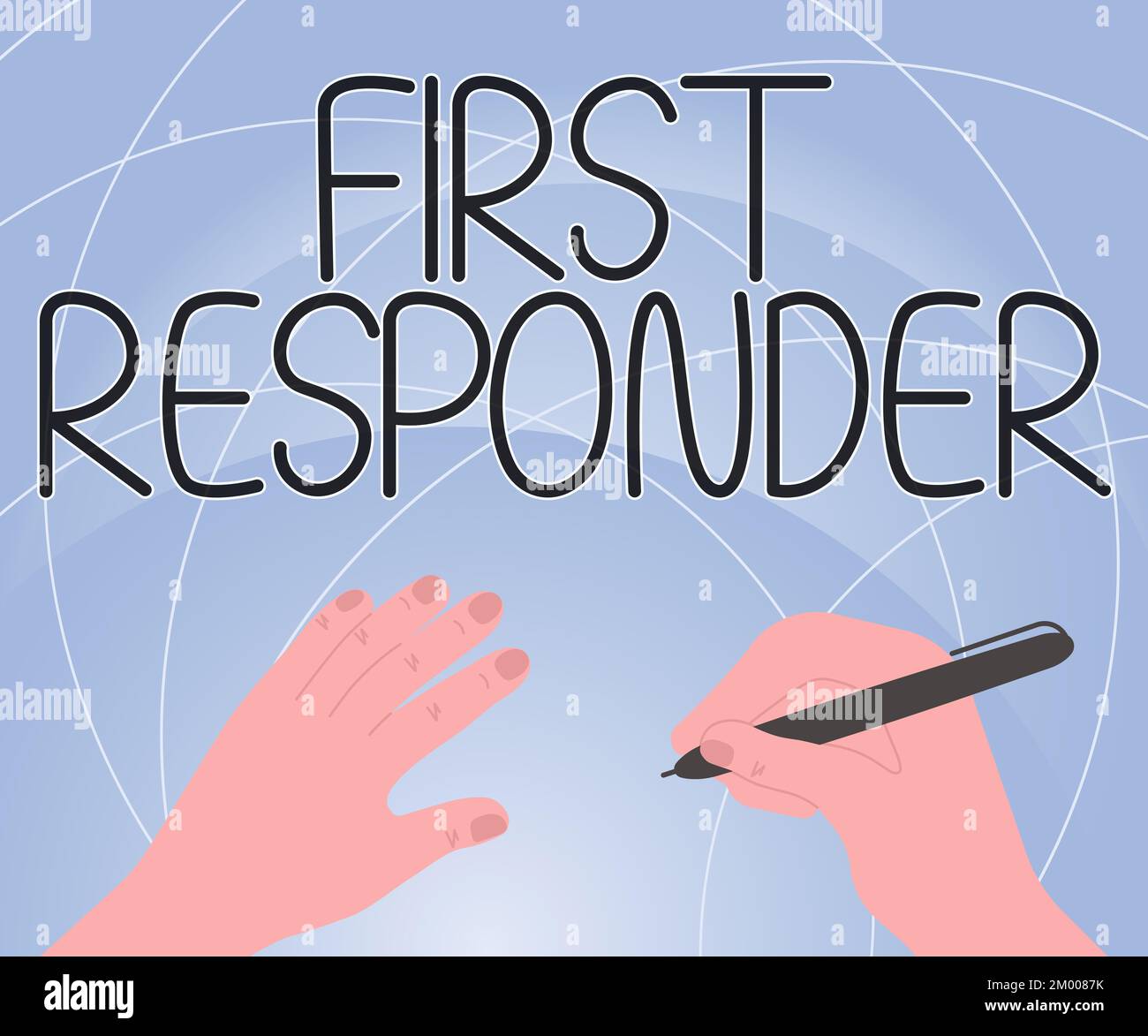 Conceptual display First Responder. Internet Concept a person who is ... Conceptual display First Responder. Internet Concept a person who is ...