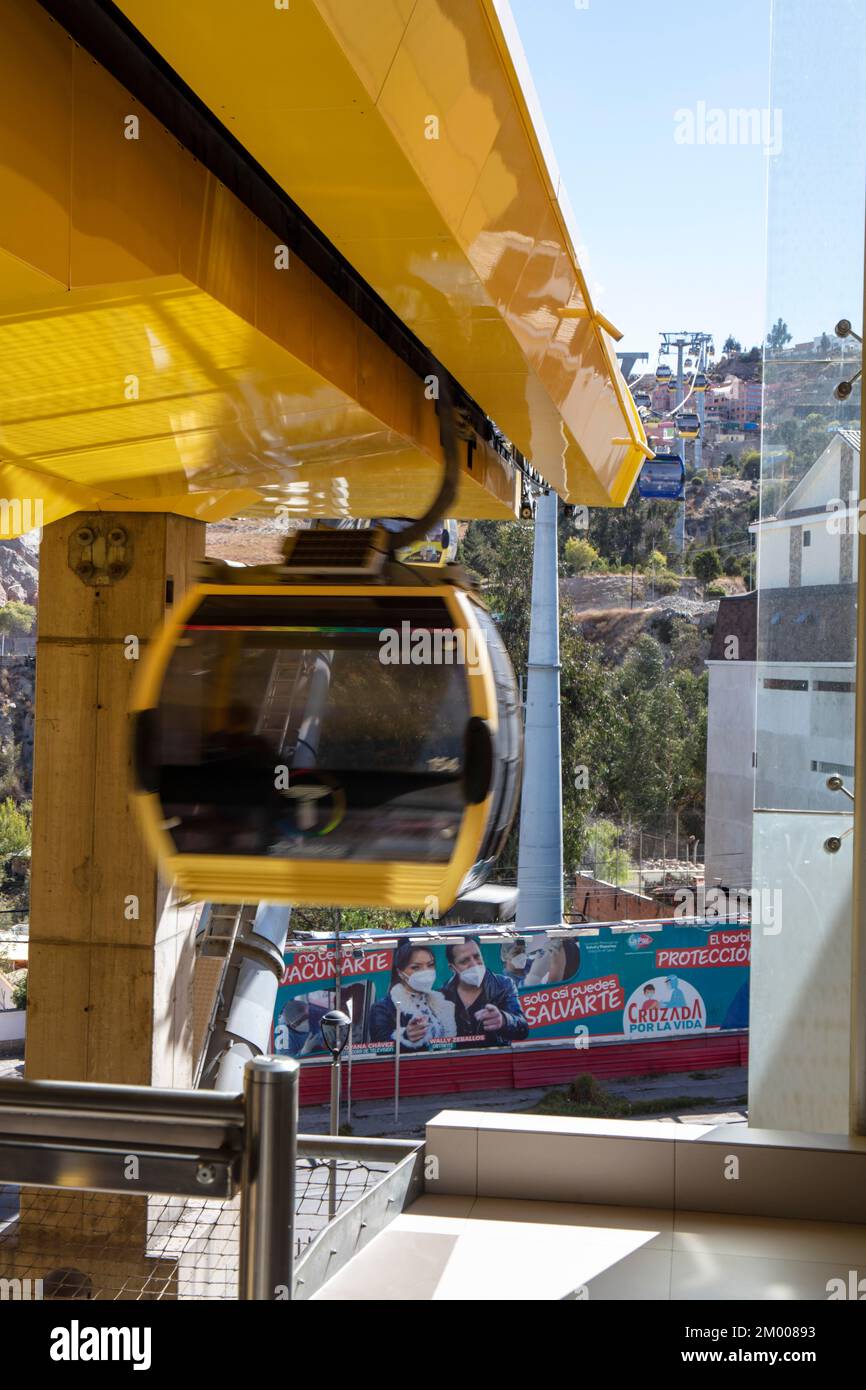 Gondola station, yellow line, Mi Teleferico, La Paz, Bolivia, South ...