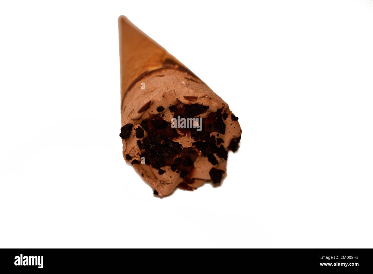 Ice Cream Of Creamy Cocoa Chocolate Cone With Topping Of Chocolate