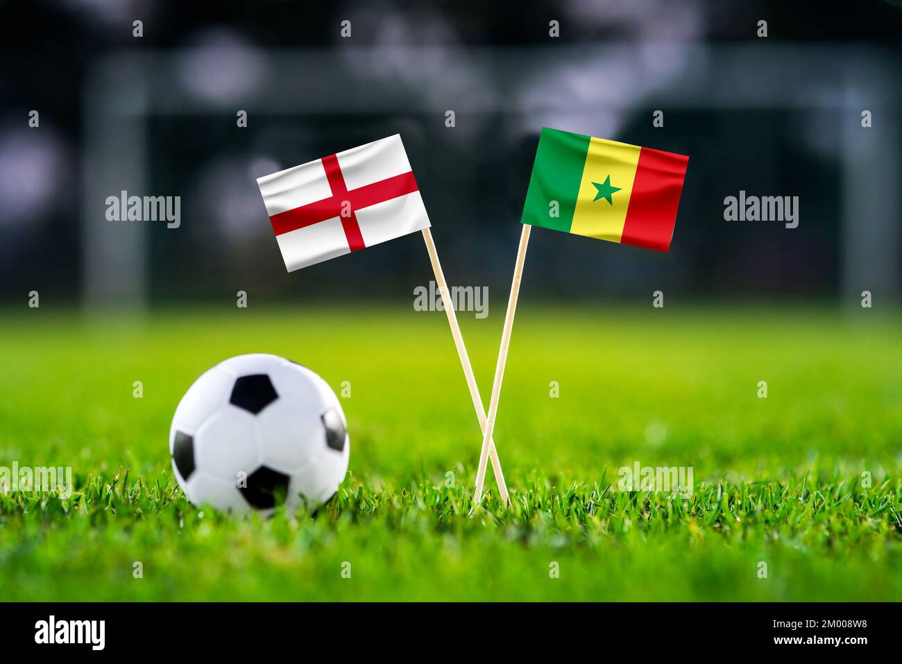 England - Senegal. Eight final, Last 16 football match. Handmade ...