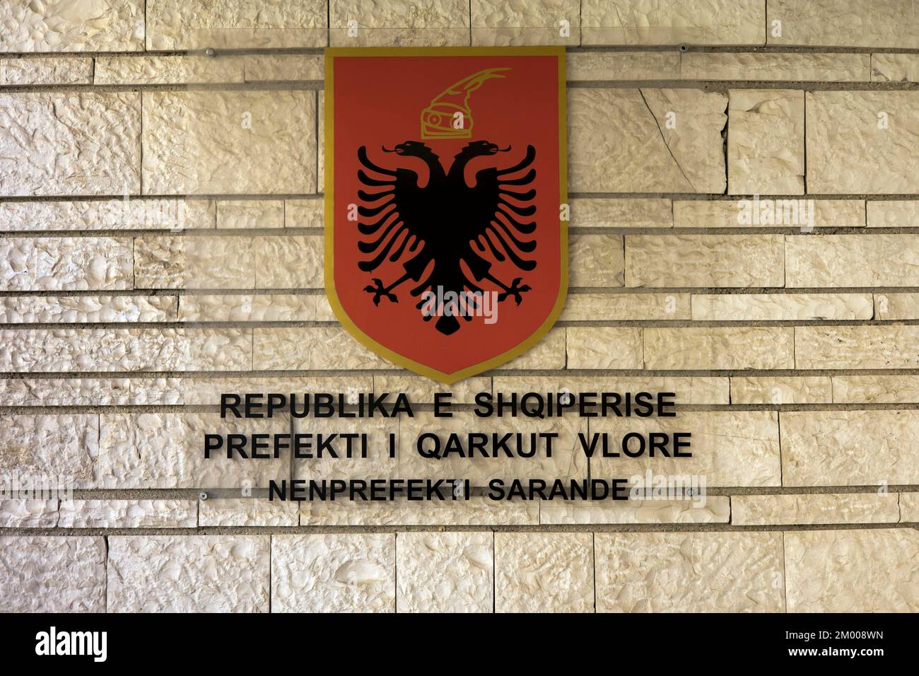 Shield of the Republic of Albania, the Prefect of Vlor District, the ...
