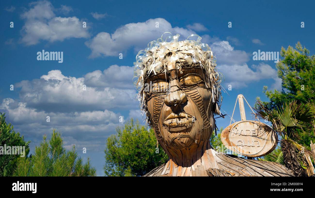 Very large sculpture as entrance to Marea Club, Ksamil, Albania, Europe ...