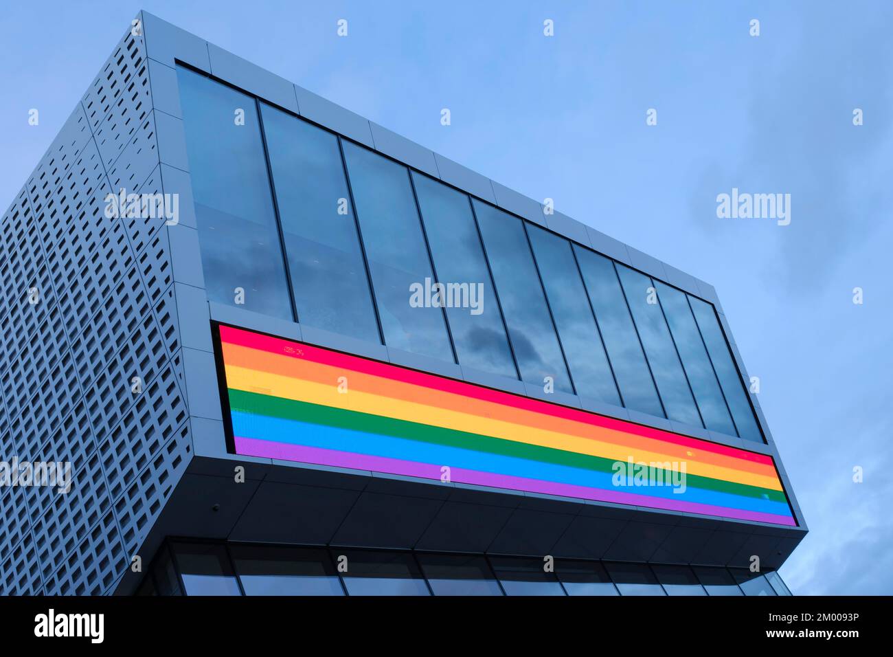Facade with rainbow colours, Football Museum, Dortmund, Ruhr area ...