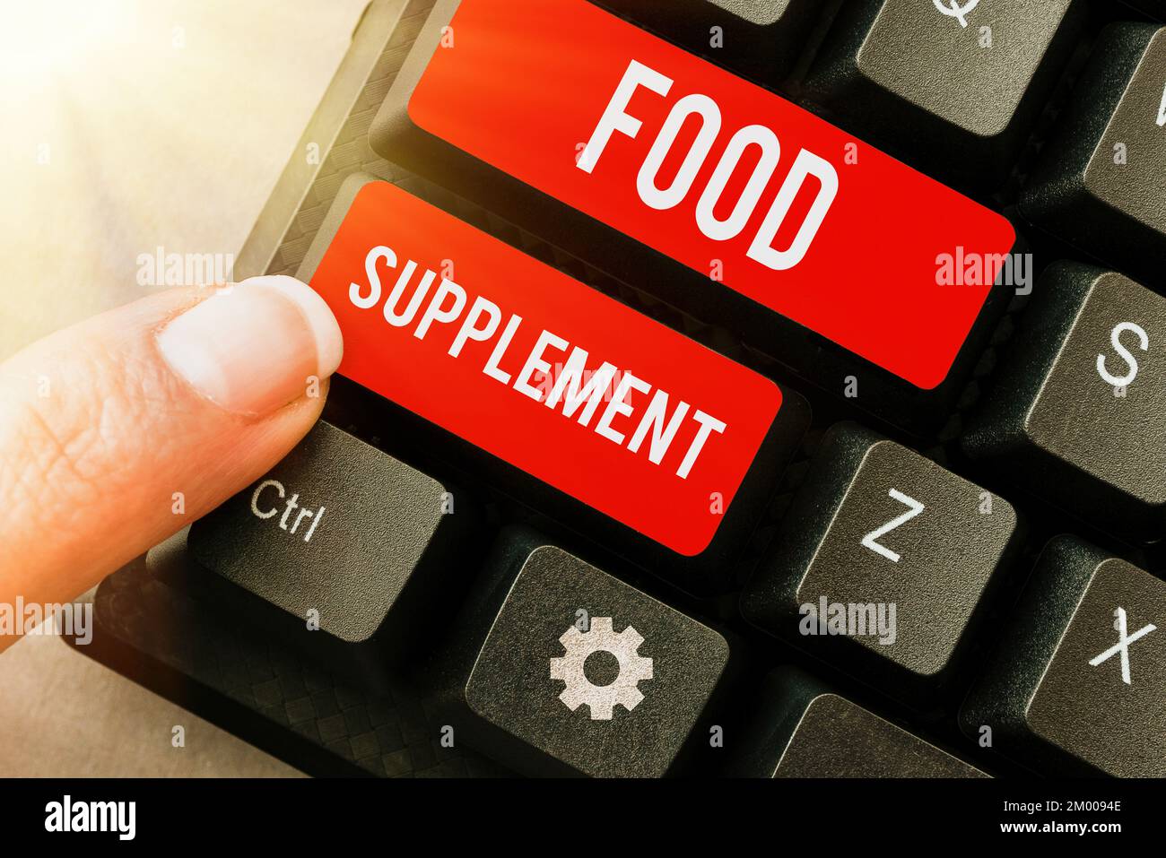Hand writing sign Food Supplement. Business approach Conditions and ...