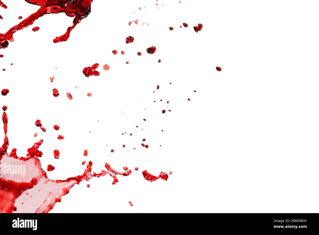 Red splashes isolated on white background Stock Photo - Alamy