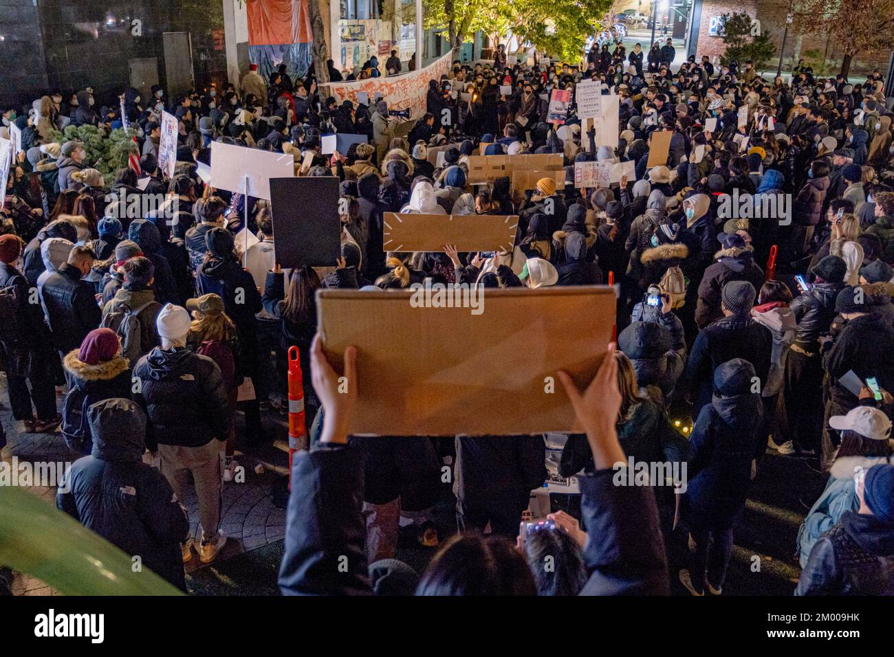 Boston, United States. 02nd Dec, 2022. A general view of the protest in ...