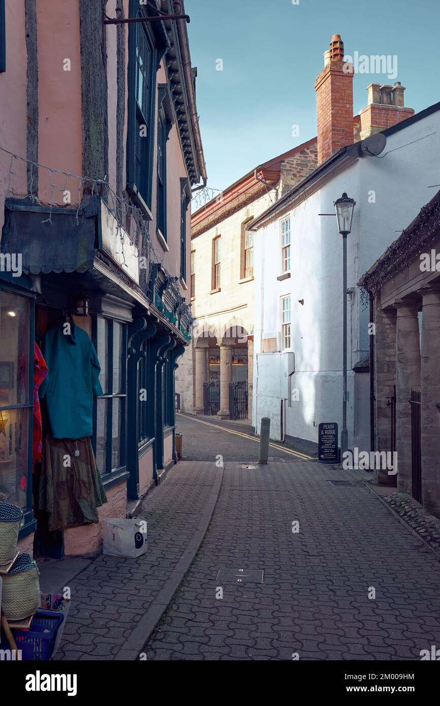 Hay on wye side street Stock Photo - Alamy
