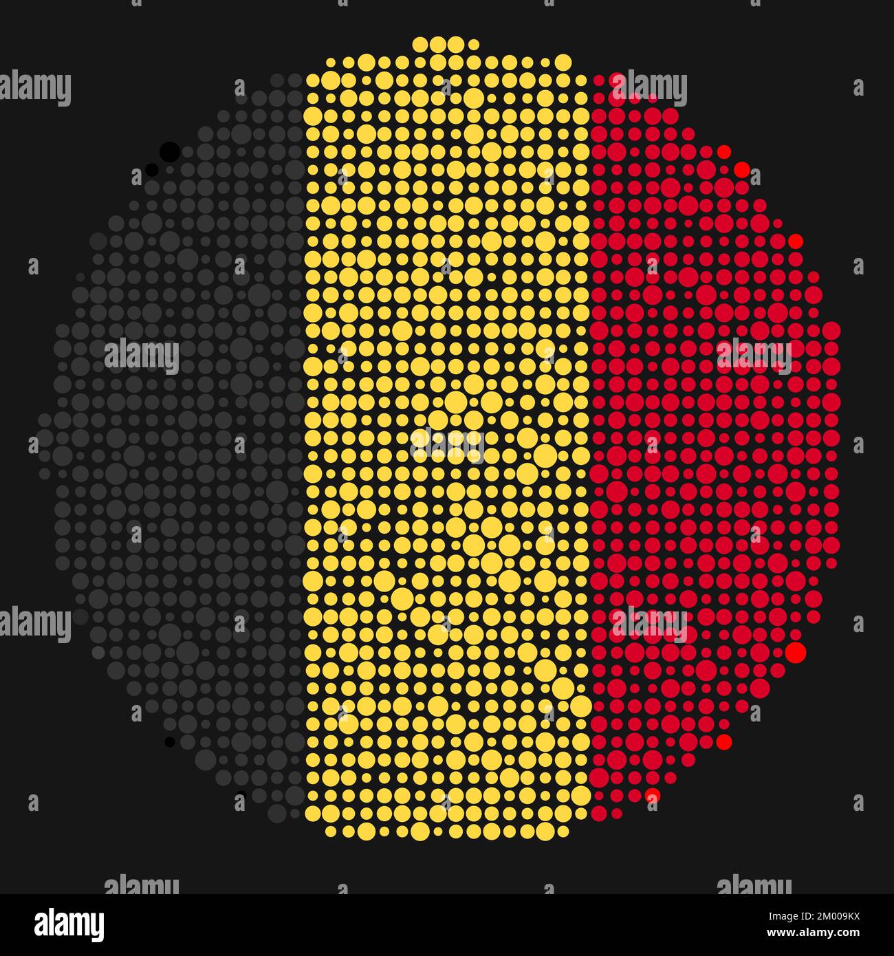 Belgium Map Silhouette Pixelated generative pattern illustration Stock ...