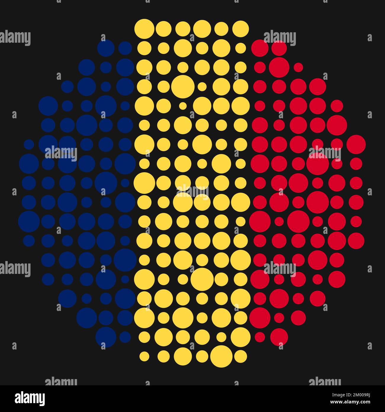 Chad Map Silhouette Pixelated generative pattern illustration Stock ...