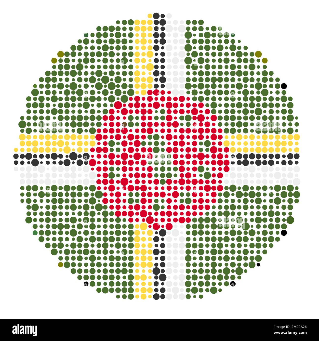 Dominica Map Silhouette Pixelated generative pattern illustration Stock ...