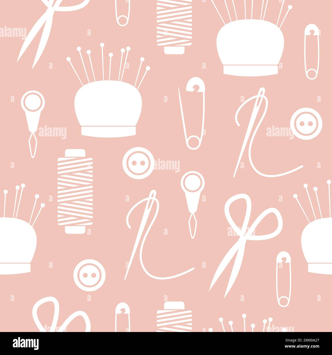 Seamless pattern with sewing equipment vector illustration Stock Vector ...