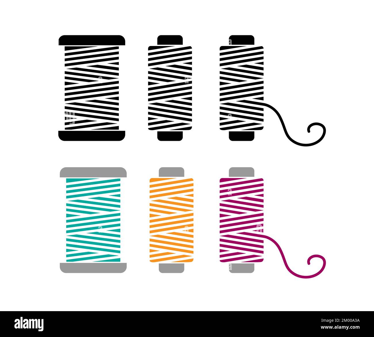 Set color spool sewing Stock Vector Images - Alamy