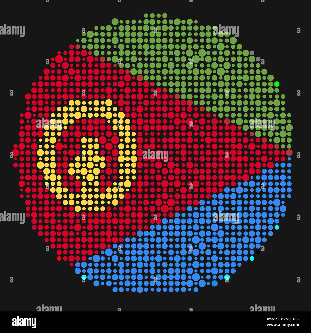 Eritrea Map Silhouette Pixelated Generative Pattern Illustration Stock