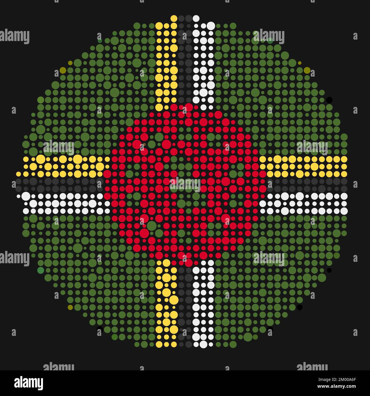 Dominica Map Silhouette Pixelated generative pattern illustration Stock ...