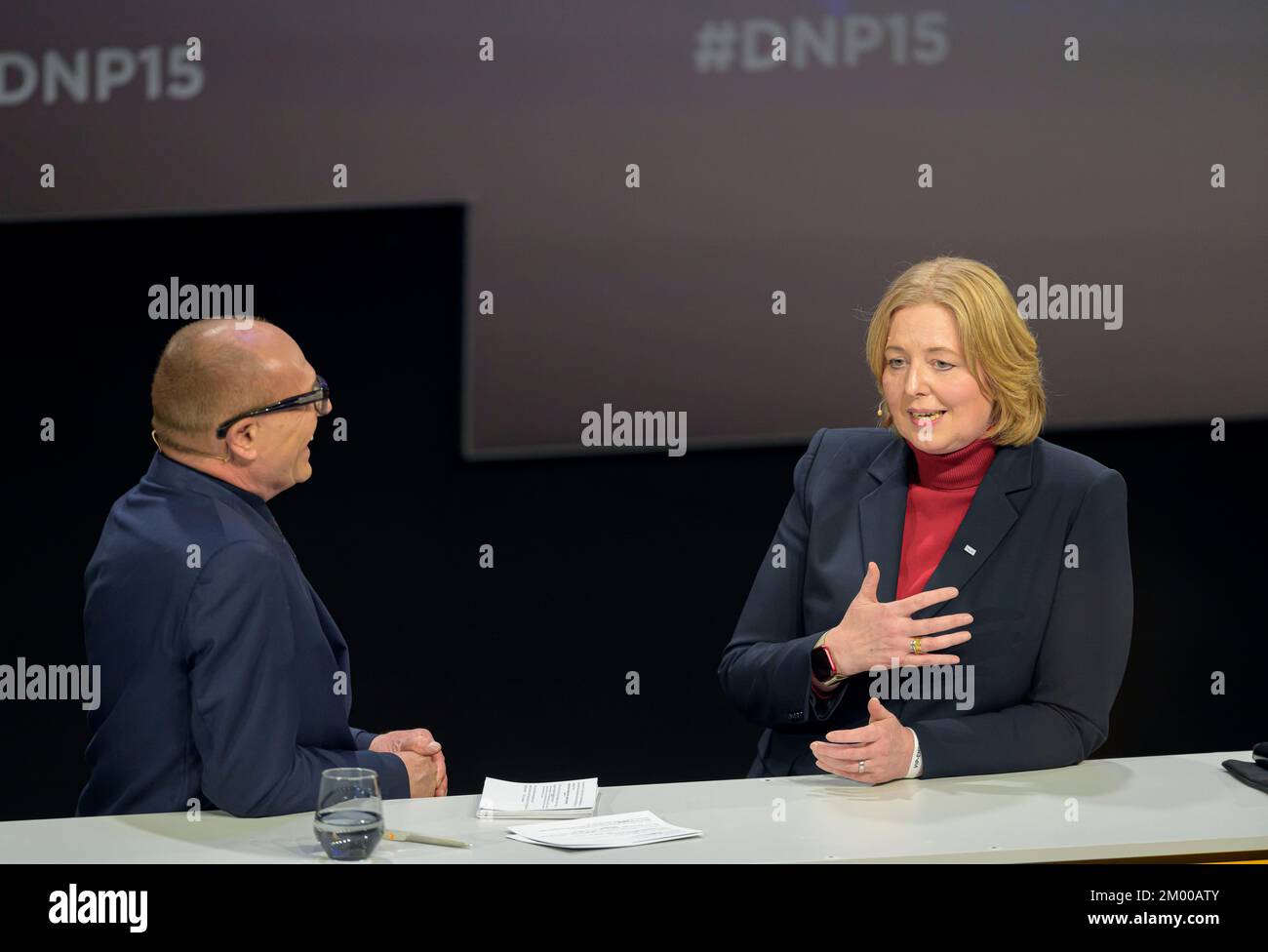 Baerbel BAS (Barbel), President of the German Bundestag in conversation ...