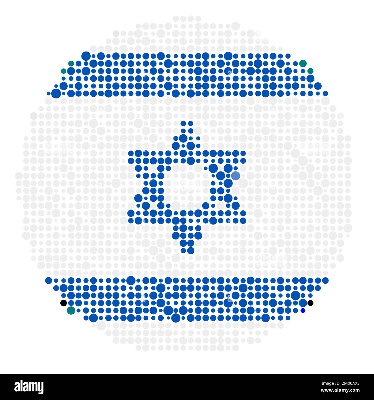 Israel Map Silhouette Pixelated generative pattern illustration Stock ...