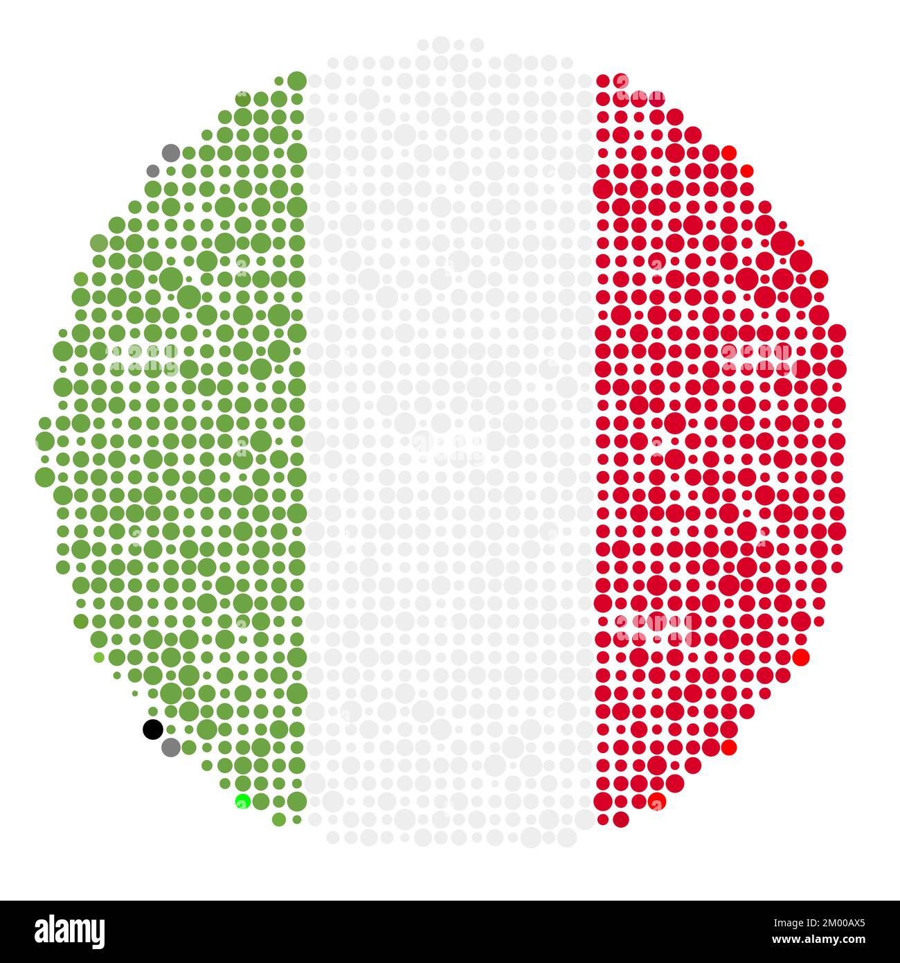Italy Map Silhouette Pixelated generative pattern illustration Stock ...