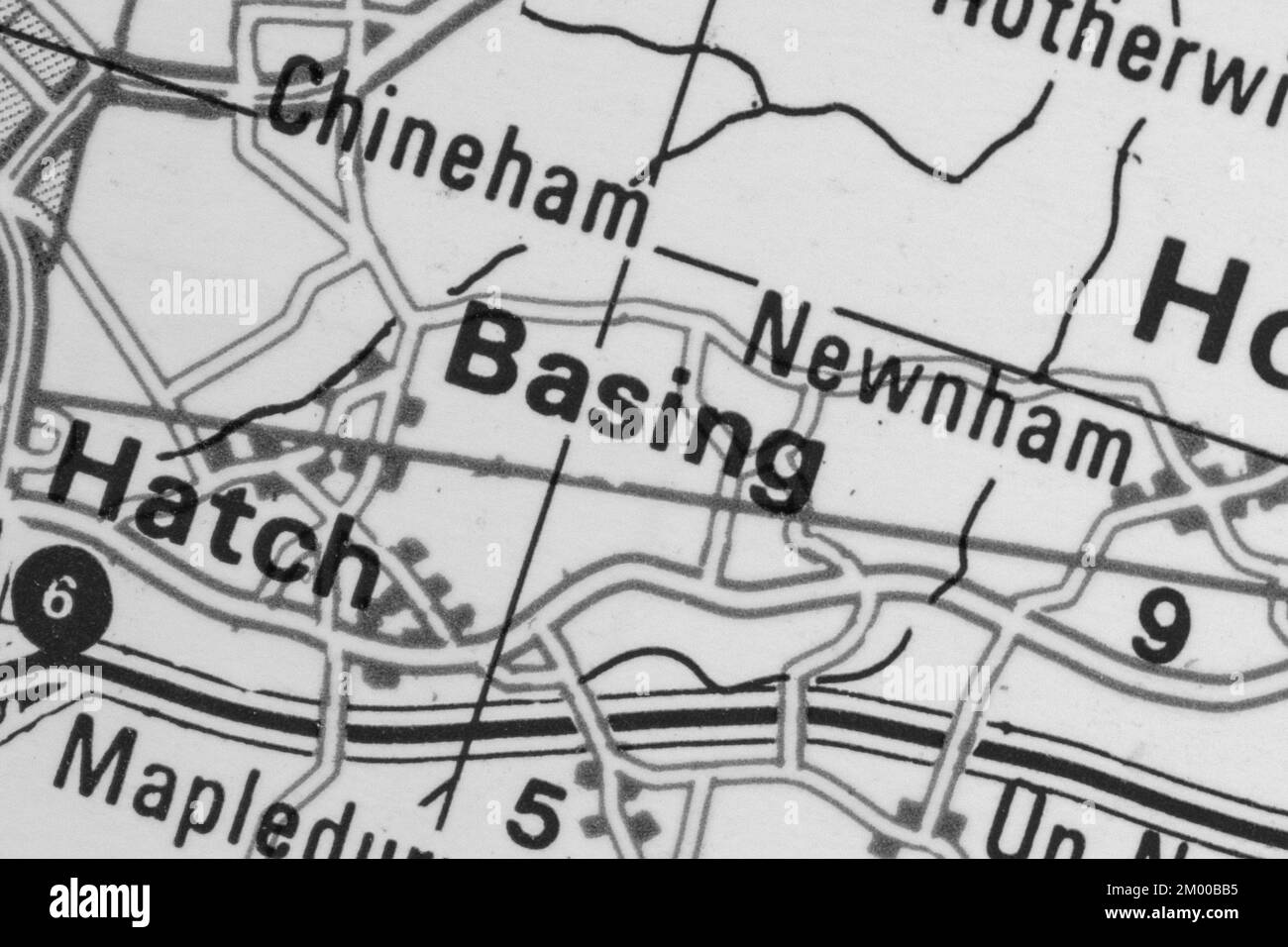 Basing village in Hampshire, United Kingdom atlas map town name - black ...