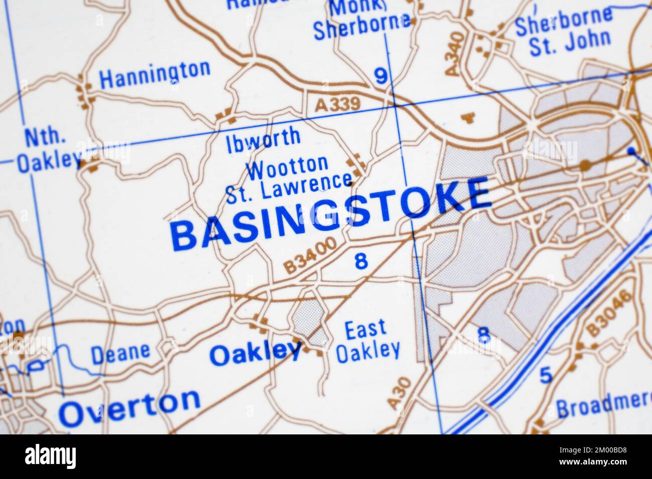 Basingstoke town in Hampshire, United Kingdom atlas map town name Stock ...