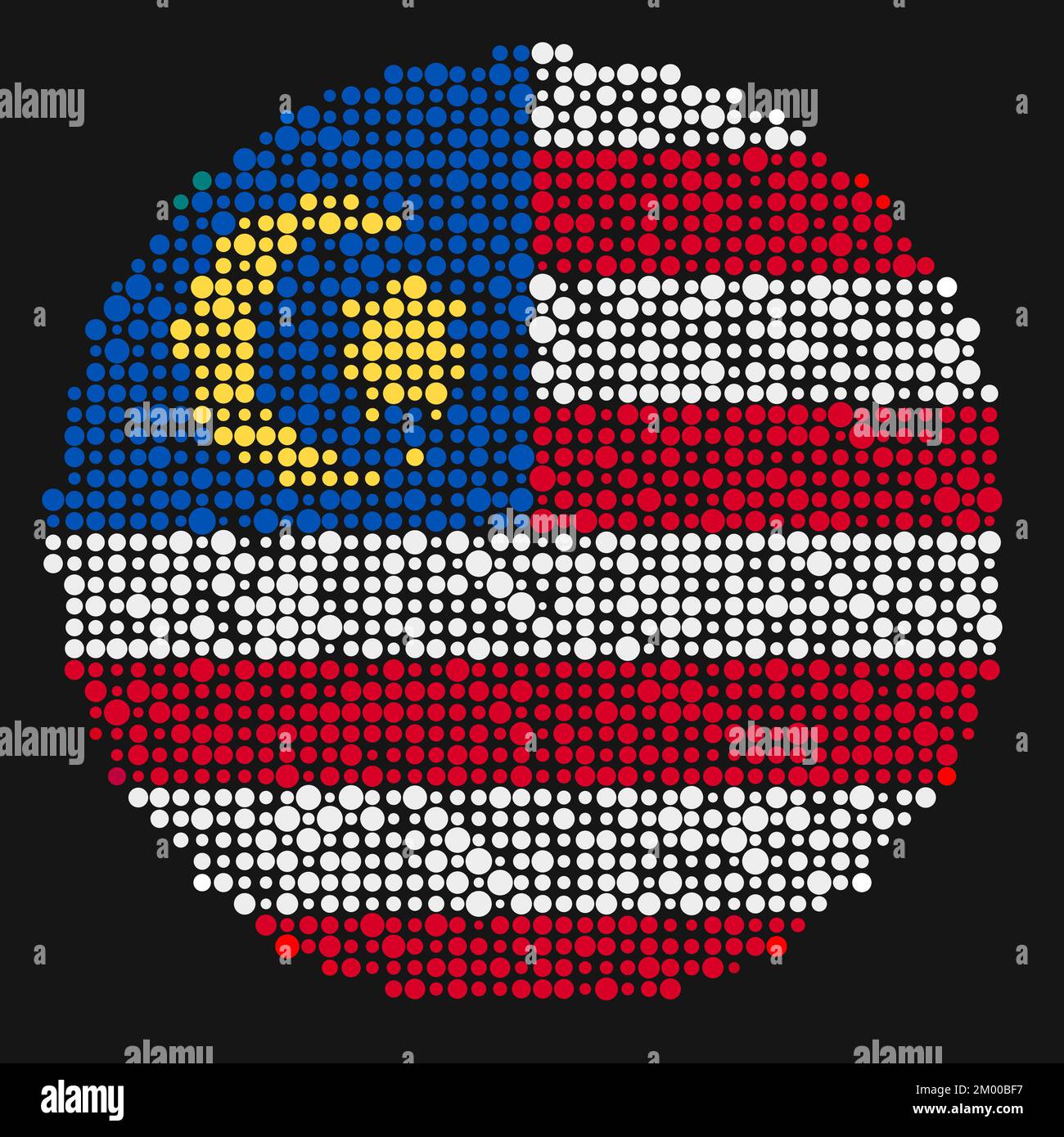 Malaysia Map Silhouette Pixelated generative pattern illustration Stock ...
