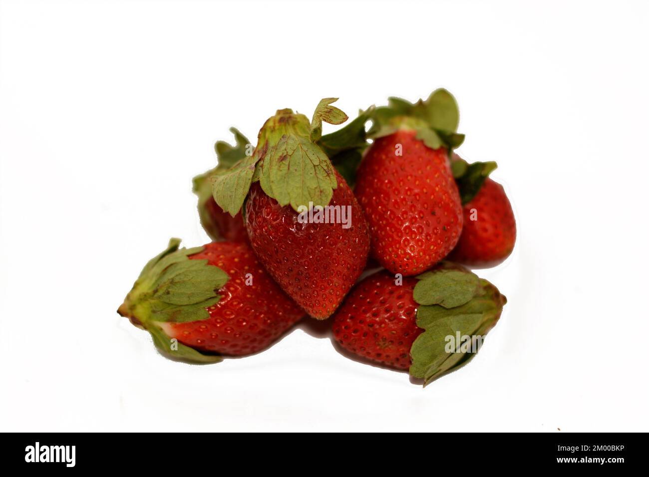 Pile of fresh strawberries fruit, the garden strawberry is a widely ...