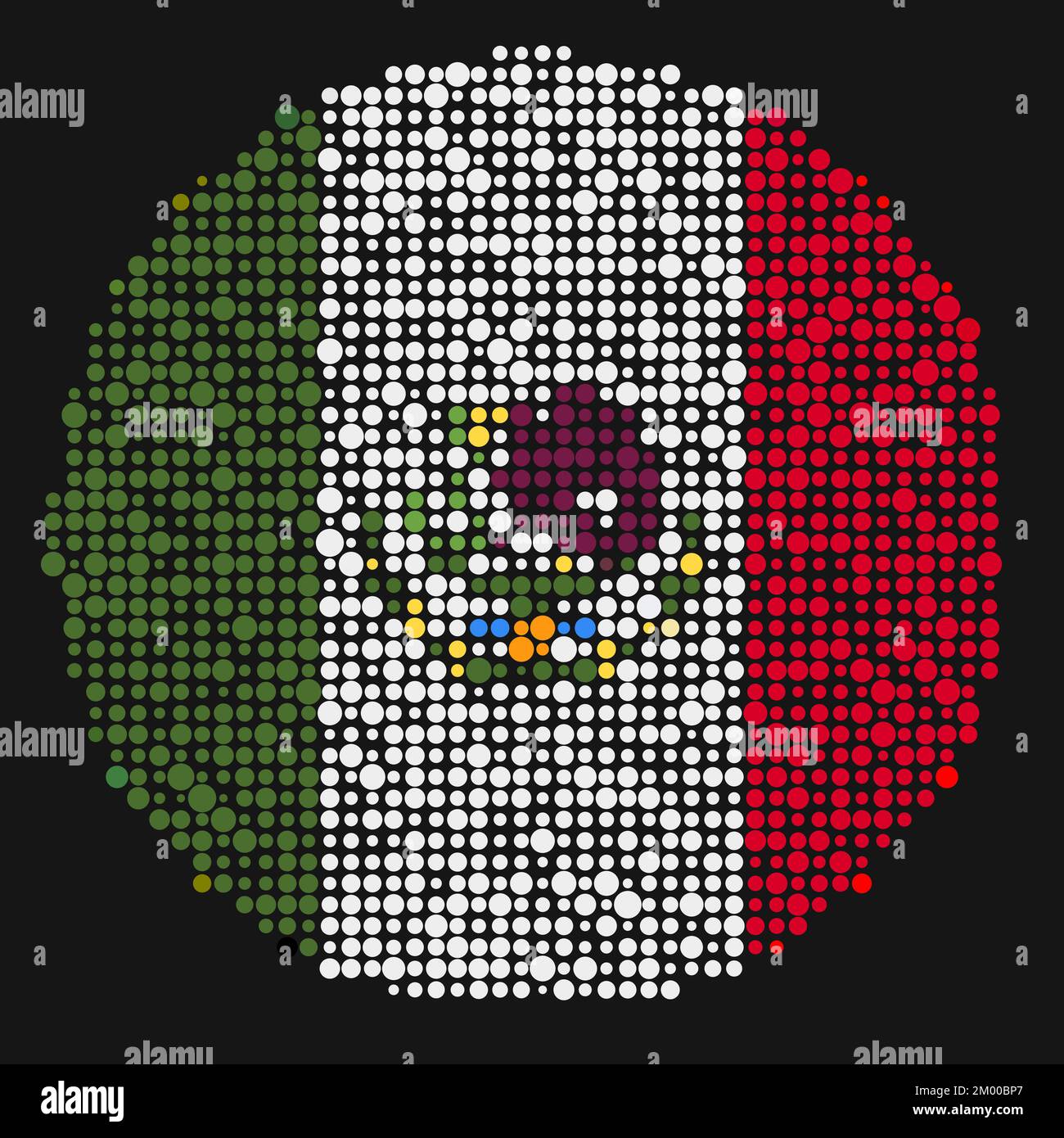 Mexico Map Silhouette Pixelated generative pattern illustration Stock ...