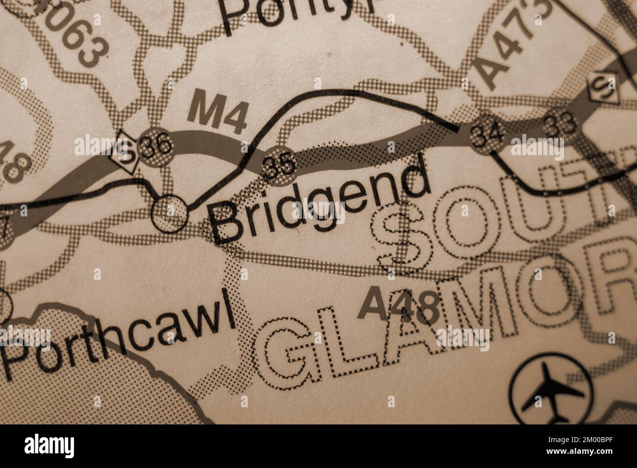 Map of bridgend hi-res stock photography and images - Alamy