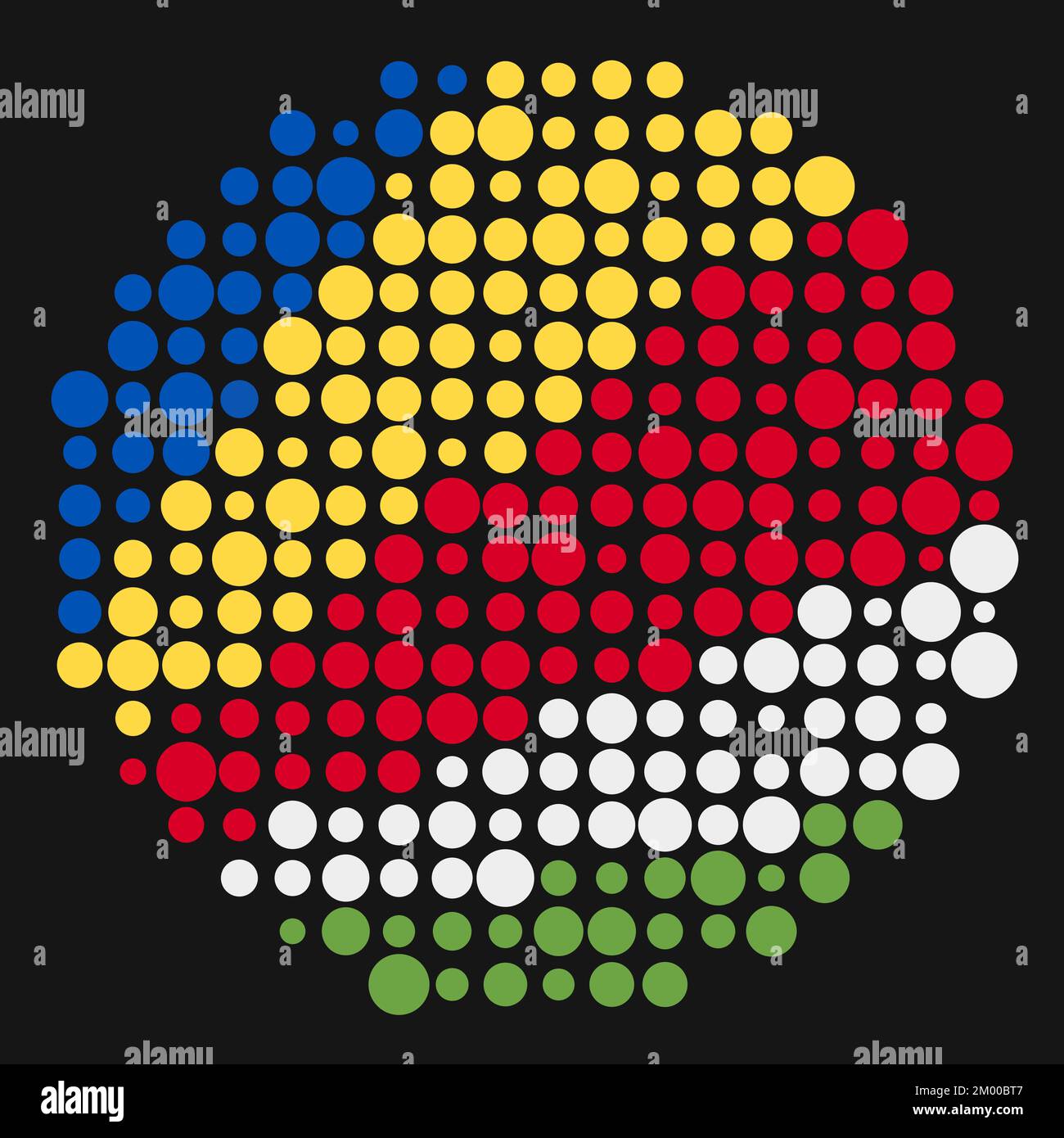 Seychelles Map Silhouette Pixelated generative pattern illustration ...