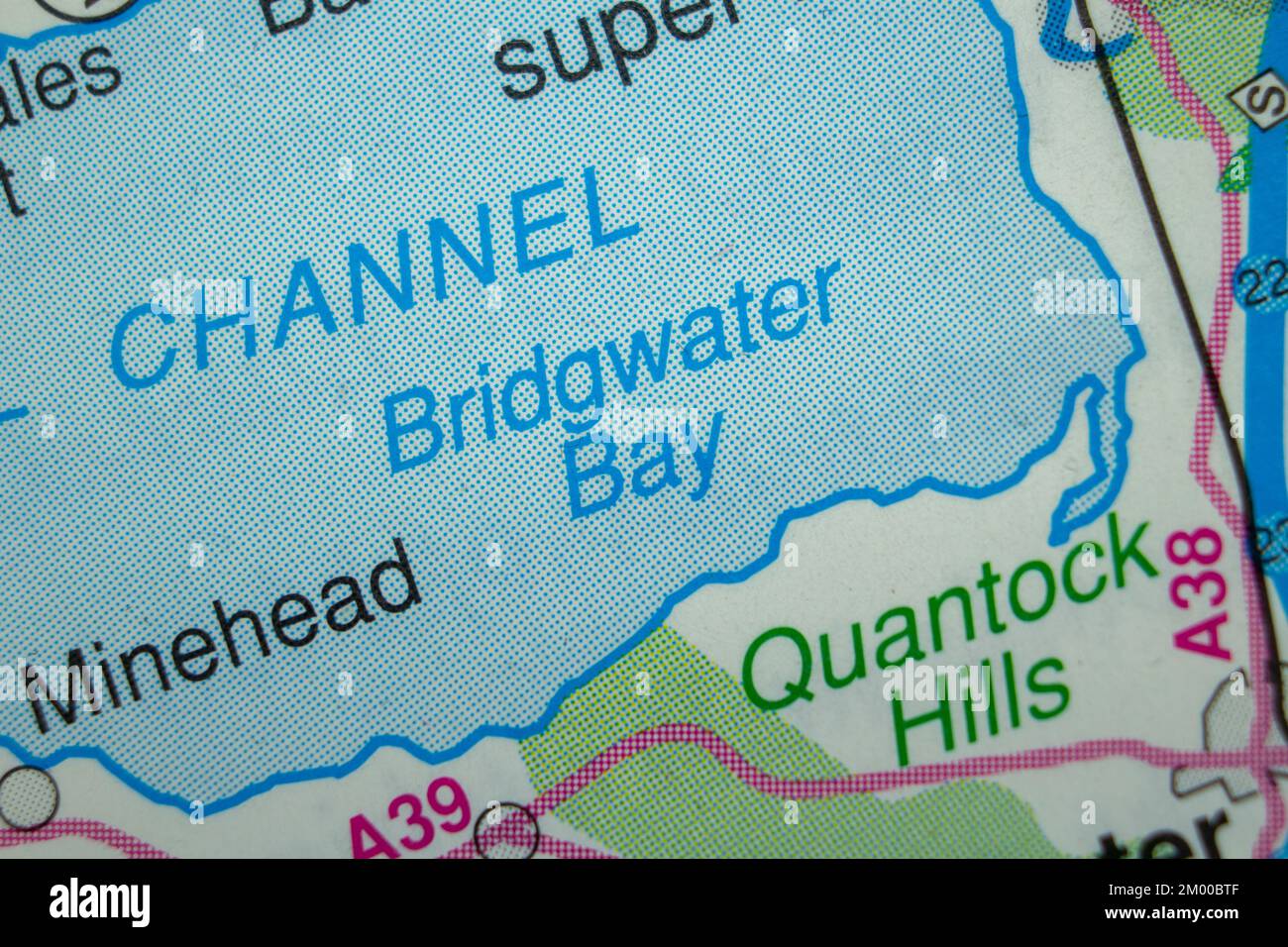 Bridgwater Bay, United Kingdom atlas map town name Stock Photo - Alamy