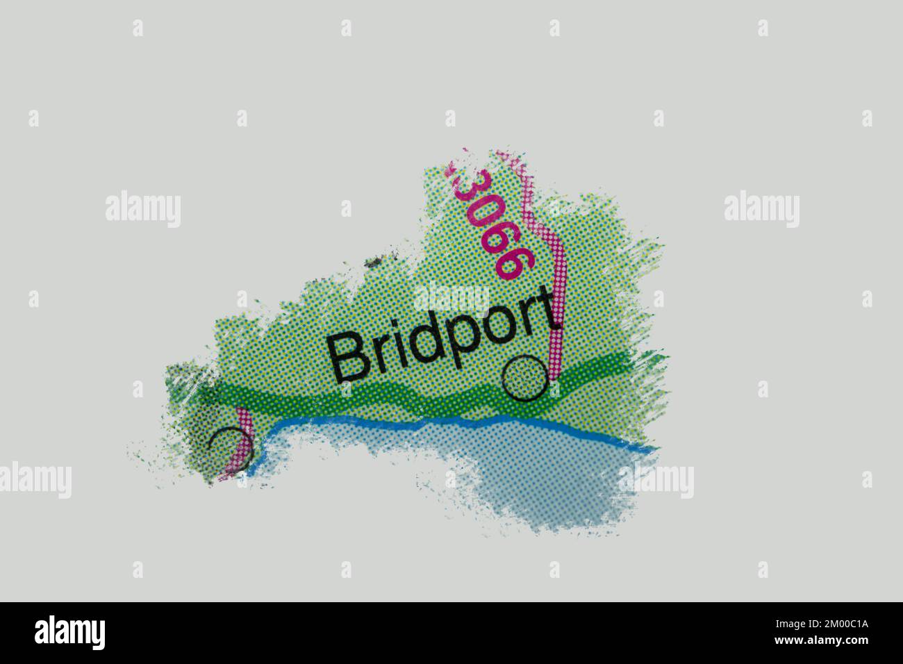 Bridport, United Kingdom atlas map town name - painting Stock Photo - Alamy