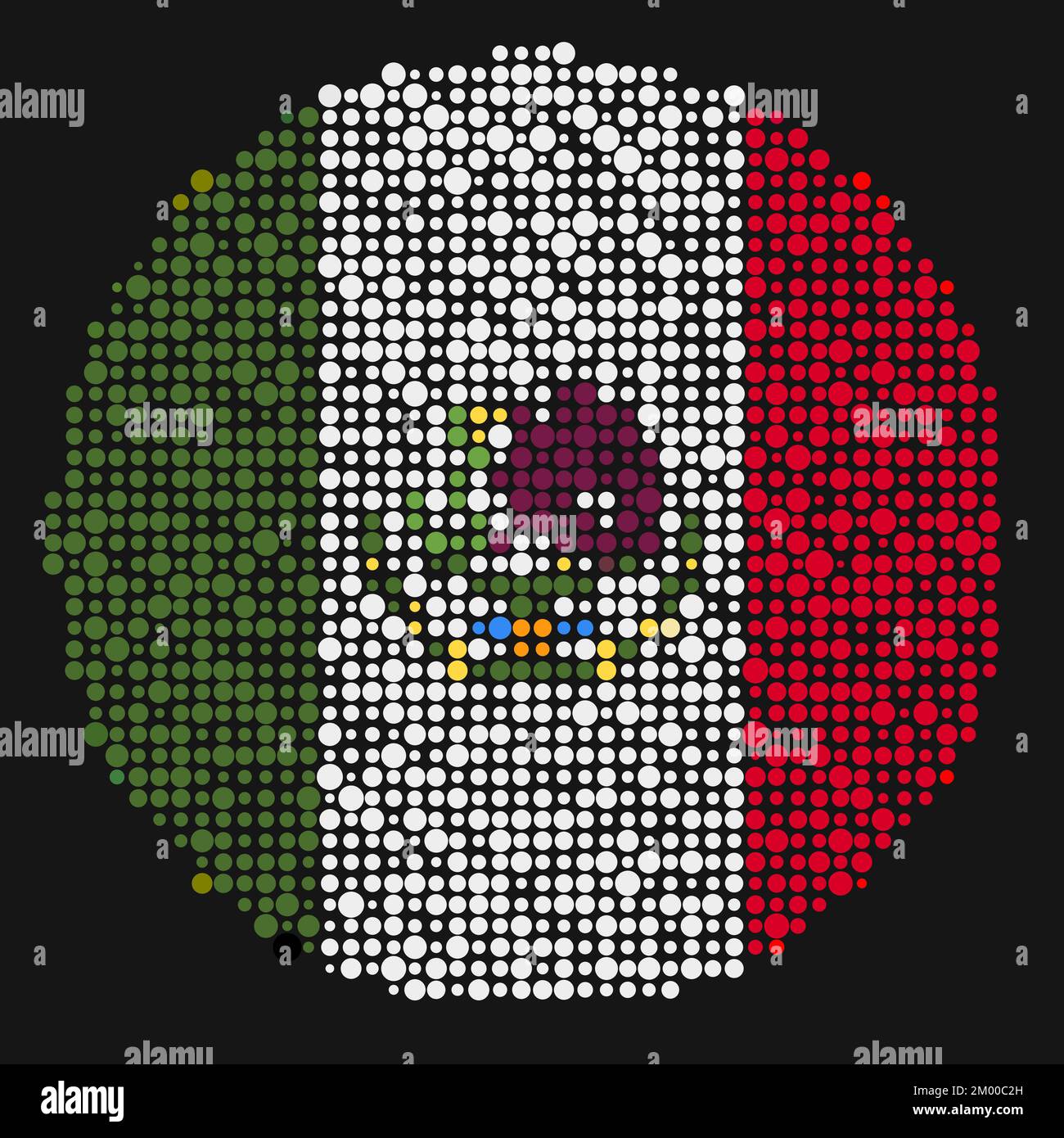 Mexico Map Silhouette Pixelated generative pattern illustration Stock ...